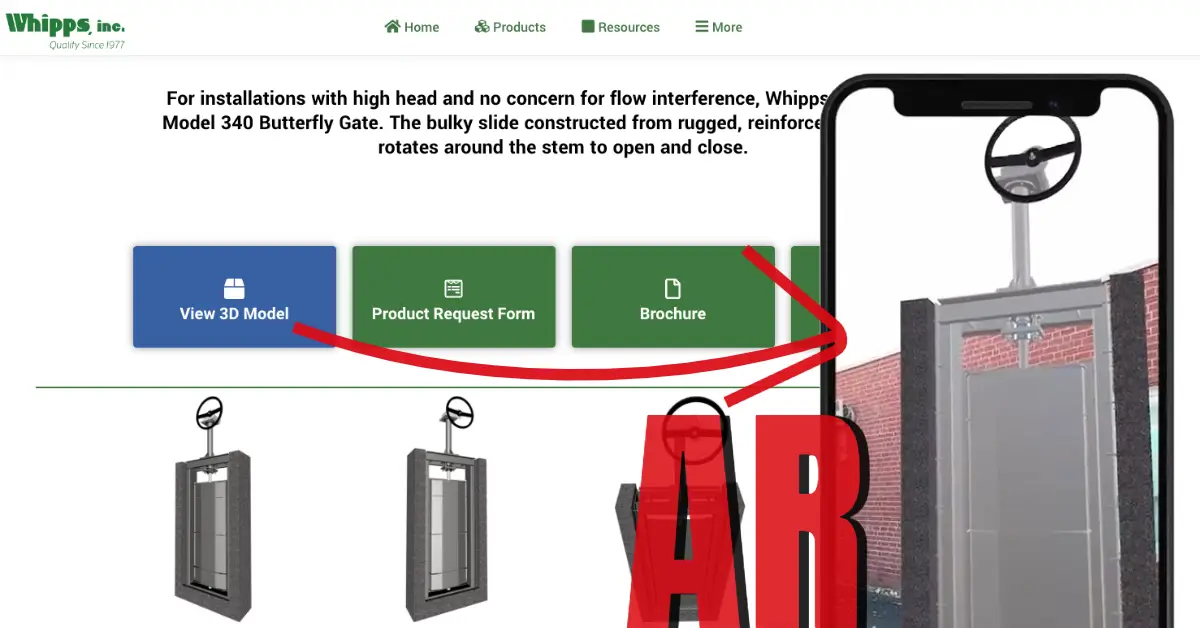 Use case Whipps: water control solutions in 3D & AR - PausAR for Wordpress